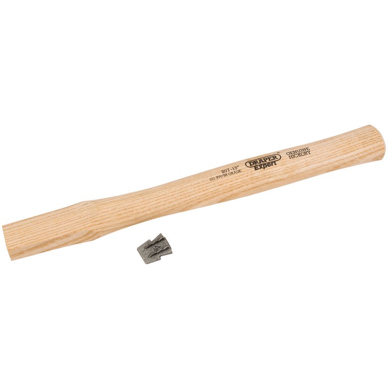 Hickory Claw Hammer Shaft and Wedge, 330mm - Drapertools