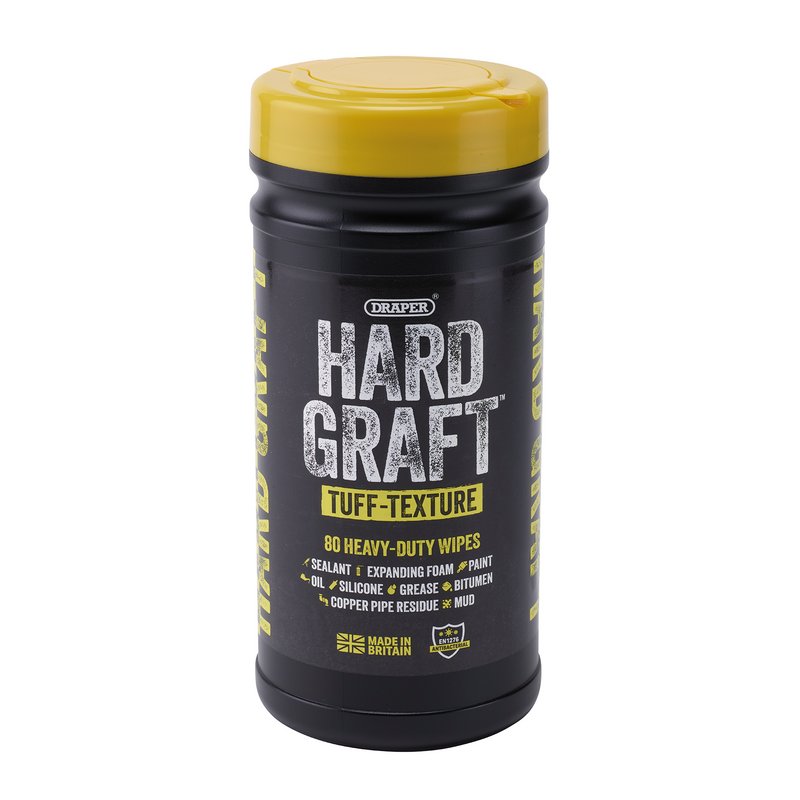 Draper Hard Graft Multipurpose Tuff-Texture Wipes (Tub of 80) – Drapertools